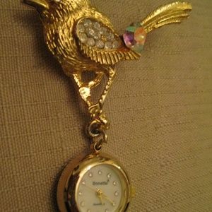 Bonetto Watch AB Rhinestone Brid Watch Brooch | Accessories | Bonetto ...
